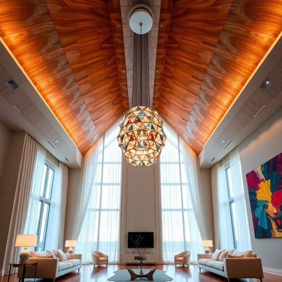 25 Creative High Ceiling Living Room Ideas - Interiorshape | Best Interior Design Ideas At your ...