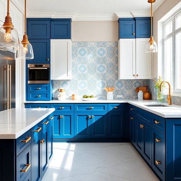 17 Creative Blue Kitchen Cabinets Ideas - Interiorshape | Best Interior ...
