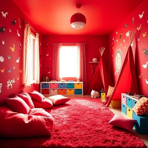 21 Creative Red Room Ideas - Interiorshape | Best Interior Design Ideas ...
